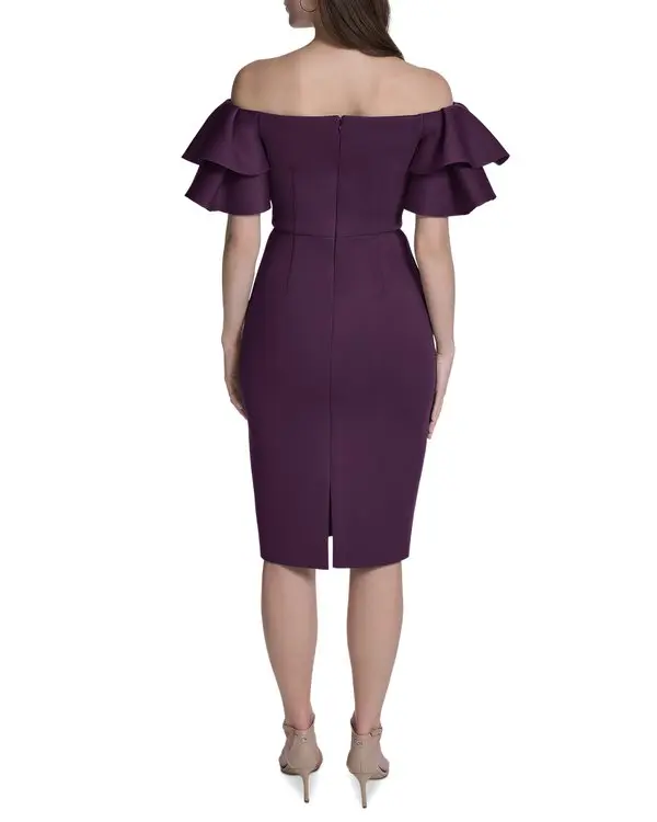 Eliza J Off-the-shoulder Ruffle Sleeve Sheath Dress