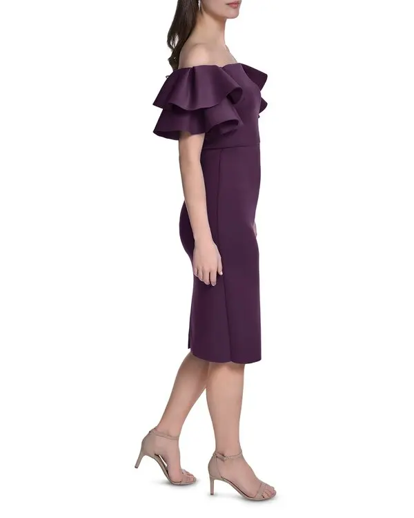 Eliza J Off-the-shoulder Ruffle Sleeve Sheath Dress