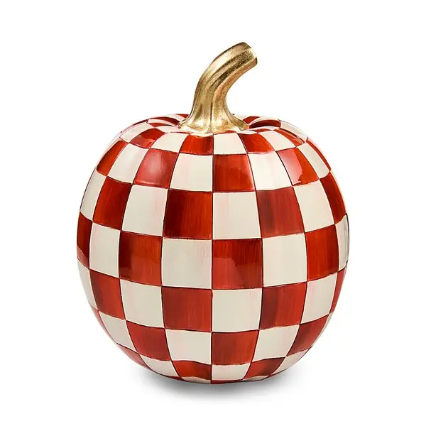 MACKENZIE-CHILDS Paprika Check Small Pumpkin