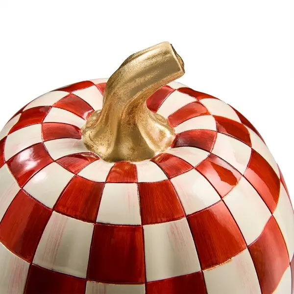 MACKENZIE-CHILDS Paprika Check Small Pumpkin