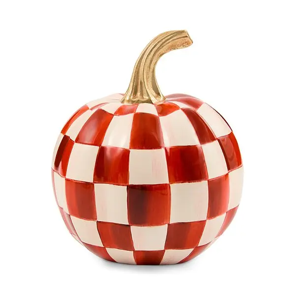 MACKENZIE-CHILDS Paprika Check Mini Pumpkin