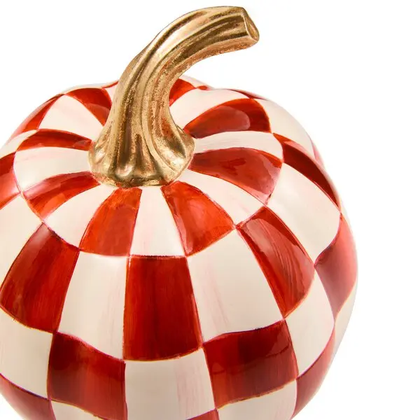 MACKENZIE-CHILDS Paprika Check Mini Pumpkin