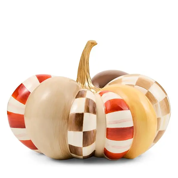 MACKENZIE-CHILDS Harvest Glow Patchwork Medium Pumpkin