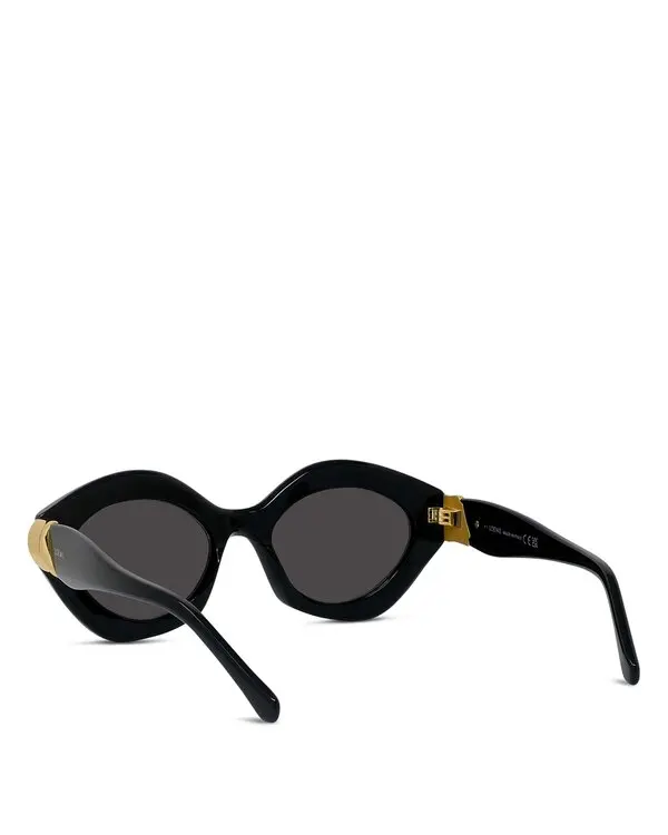 Loewe Geometric Jewel Embellished Sunglasses - Shiny Black/smoke