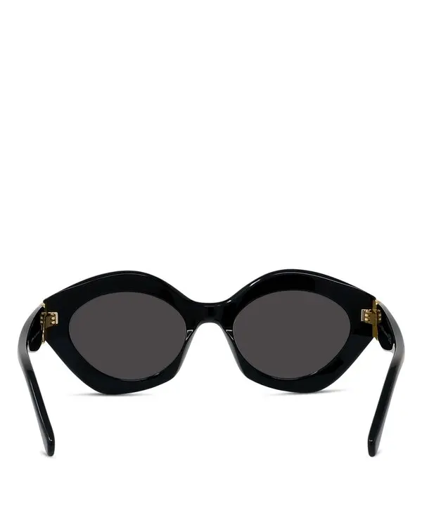 Loewe Geometric Jewel Embellished Sunglasses - Shiny Black/smoke