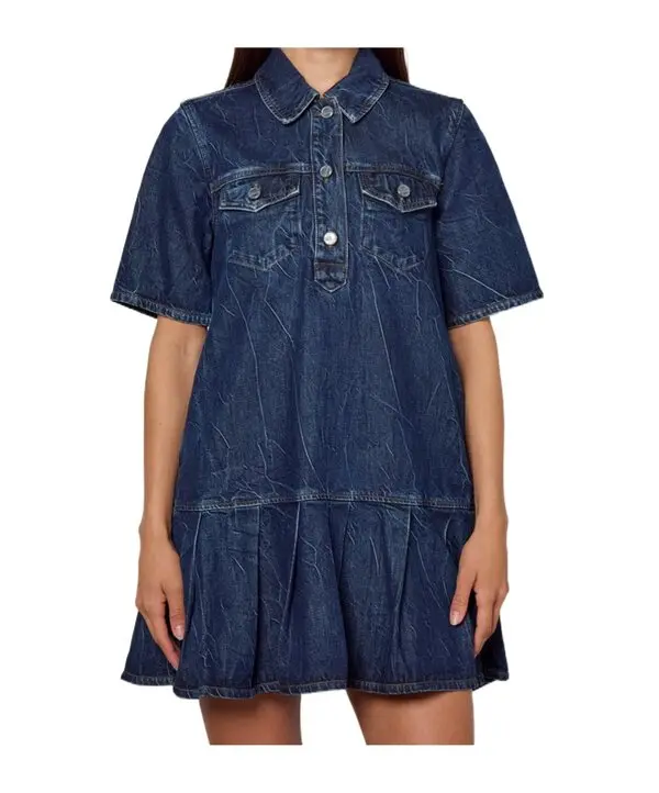 GANNI Collared Denim Mini Dress