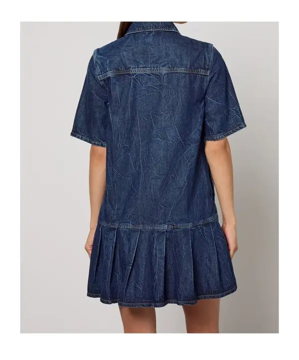 GANNI Collared Denim Mini Dress