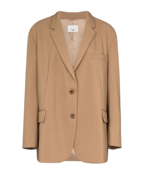 THE FRANKIE SHOP Bea Single-breasted Boxy Blazer - Latte