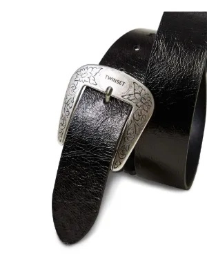 TWINSET Cracked-effect Leather Belt