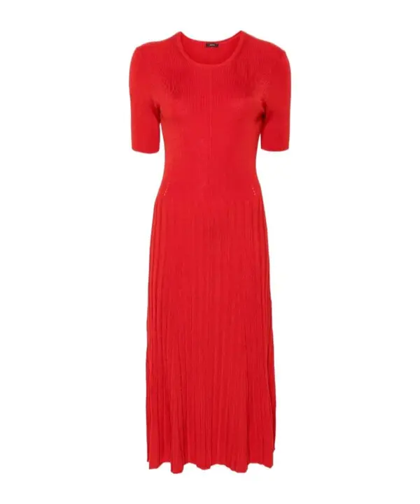 JOSEPH Satiny Pleated Midi Dress
