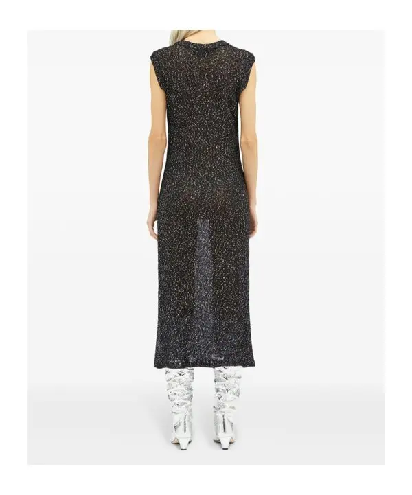 MSGM Glitter Knitted Midi Dress