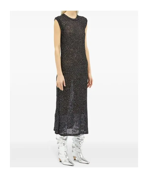 MSGM Glitter Knitted Midi Dress