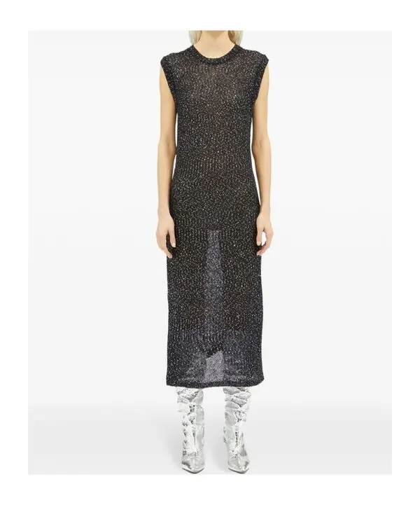 MSGM Glitter Knitted Midi Dress