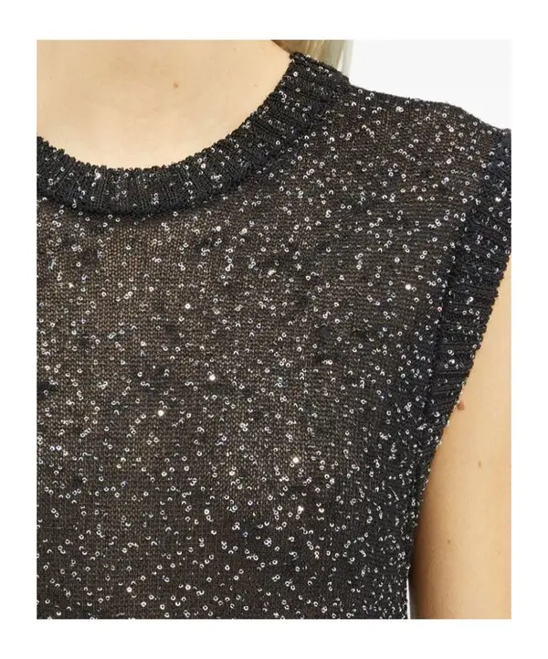 MSGM Glitter Knitted Midi Dress