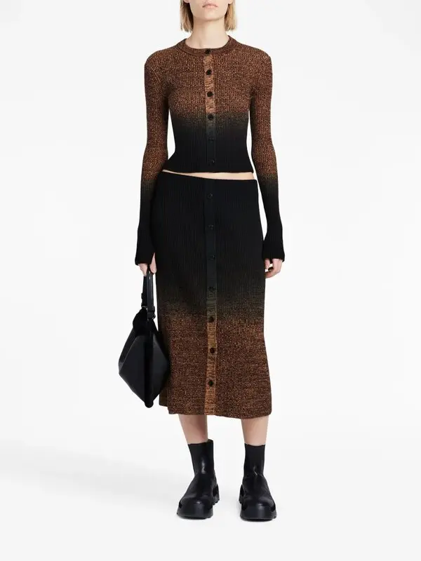Proenza Schouler Gradient-effect Knitted Midi Skirt