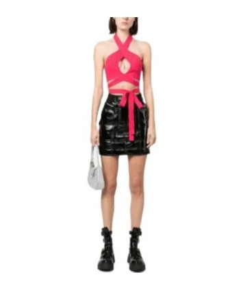 MSGM Ribbed-knit Crop Top