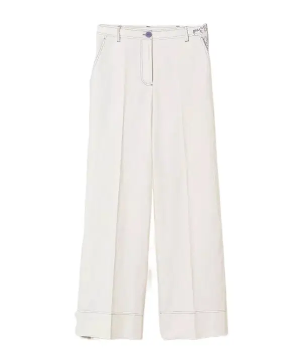 TWINSET Floral-embroidered Palazzo Pants