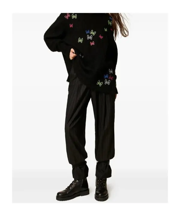 TWINSET Pinstripe Cuff-strap Trousers