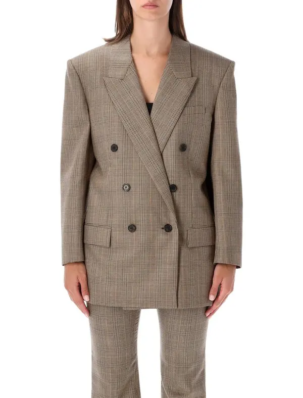Saint Laurent Virgin Wool Double-breasted Blazer - Beige