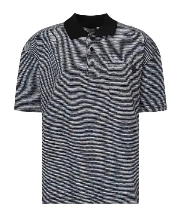 Etro Striped Pocket Polo Shirt - Gray