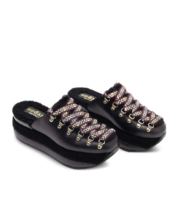Hogan H466 Platform Lace-up Mules