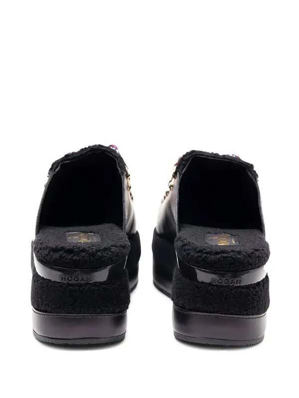 Hogan H466 Platform Lace-up Mules