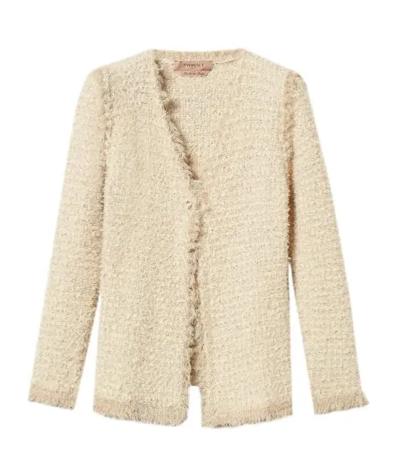 TWINSET Frayed Bouclé Jacket