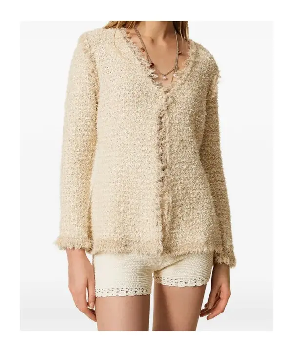 TWINSET Frayed Bouclé Jacket