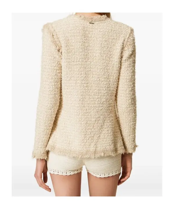 TWINSET Frayed Bouclé Jacket