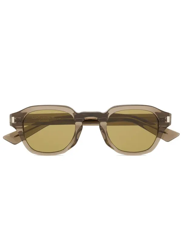 Saint Laurent Round Translucent Acetate Sunglasses - Marrone