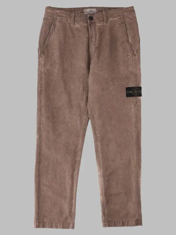 Stone Island Stonewash-effect Cotton-blend Trousers For - Grey