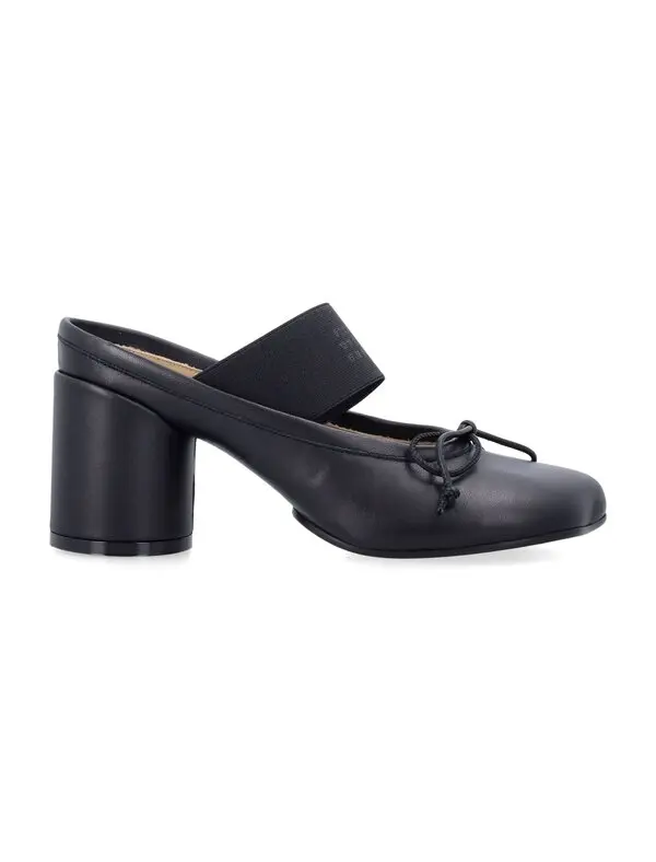 MAISON MARGIELA Leather Slingback Block Heel Pumps - Nero