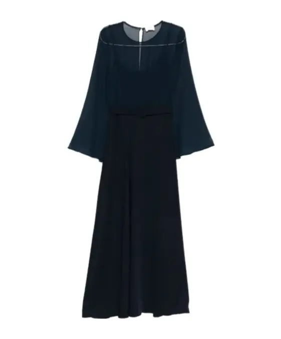 P.a.r.o.s.h Belted Long-sleeve Maxi Dress