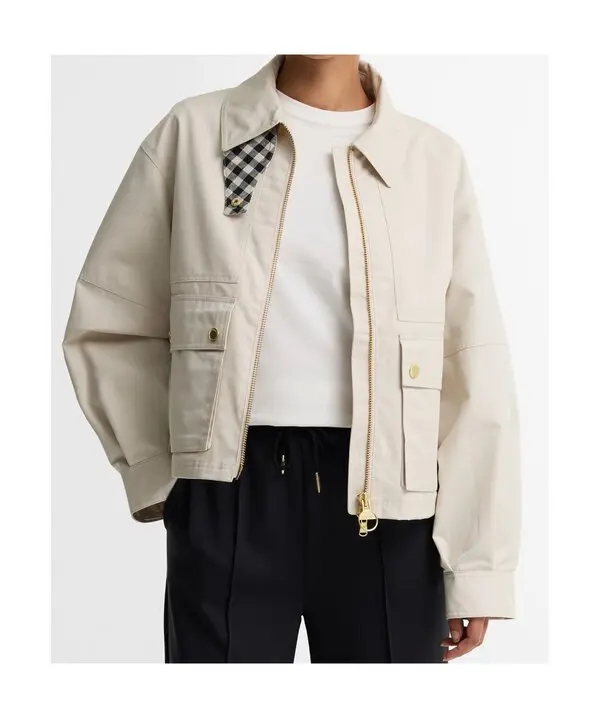 Barbour Cropped Zip-front Utility Jacket