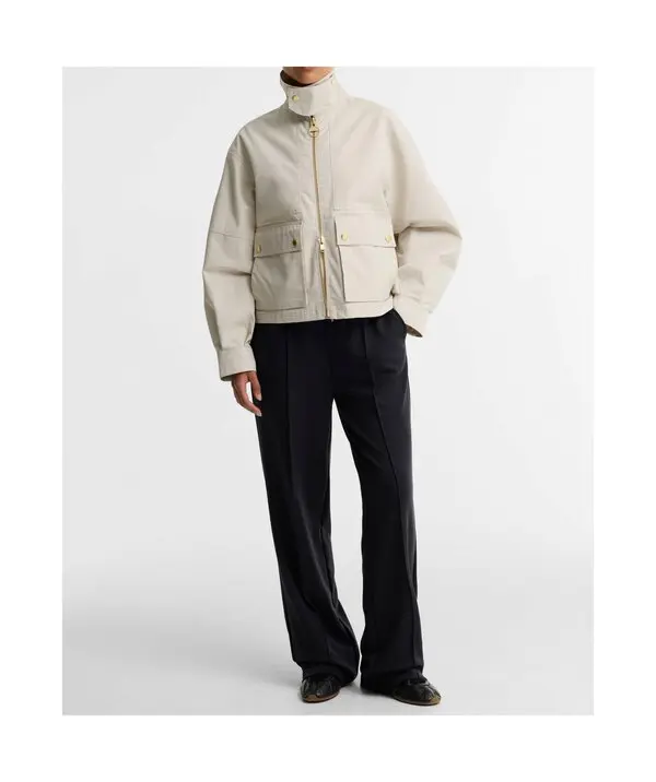 Barbour Cropped Zip-front Utility Jacket