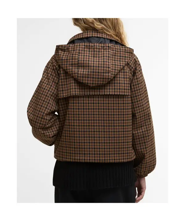 Barbour Gingham Hooded Cropped Jacket