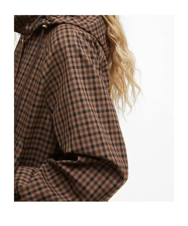 Barbour Gingham Hooded Cropped Jacket