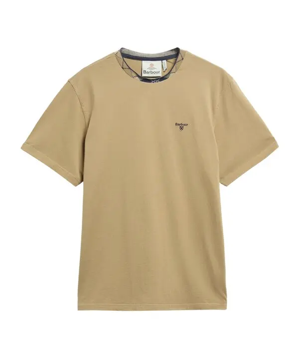 Barbour Innercheck Trim Crewneck Tshirt - Nude