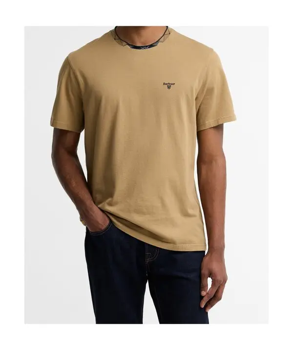 Barbour Innercheck Trim Crewneck Tshirt - Nude