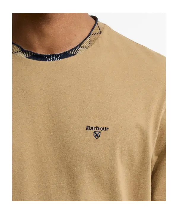 Barbour Innercheck Trim Crewneck Tshirt - Nude