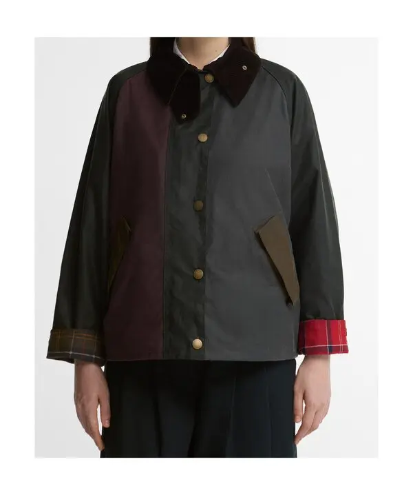 Barbour Colourblock Cordcollar Wax Jacket