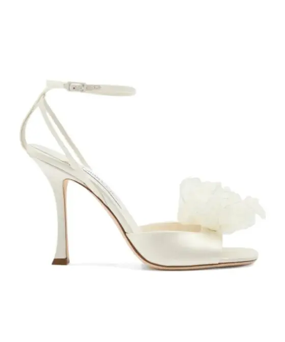 JIMMY CHOO Mimmi Flower-appliqué Sandals - White