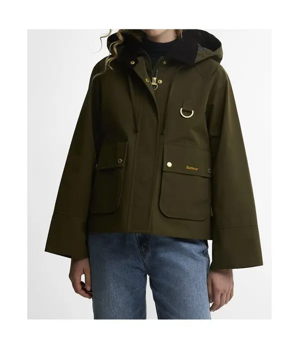 Barbour Hooded Cropped Field Jacket