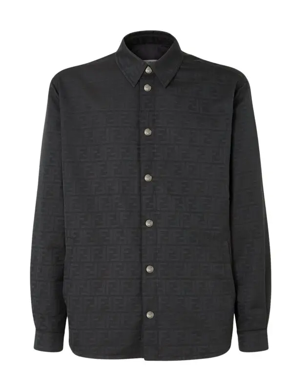 Fendi S 100% Polyester Dress Shirt - Black