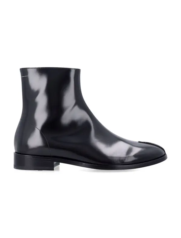 MAISON MARGIELA Glossy Leather Ankle Boots - Nero