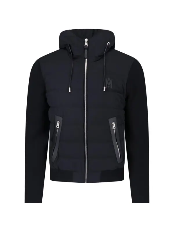 Mackage Hooded Puffer Jacket With Knit Sleeves