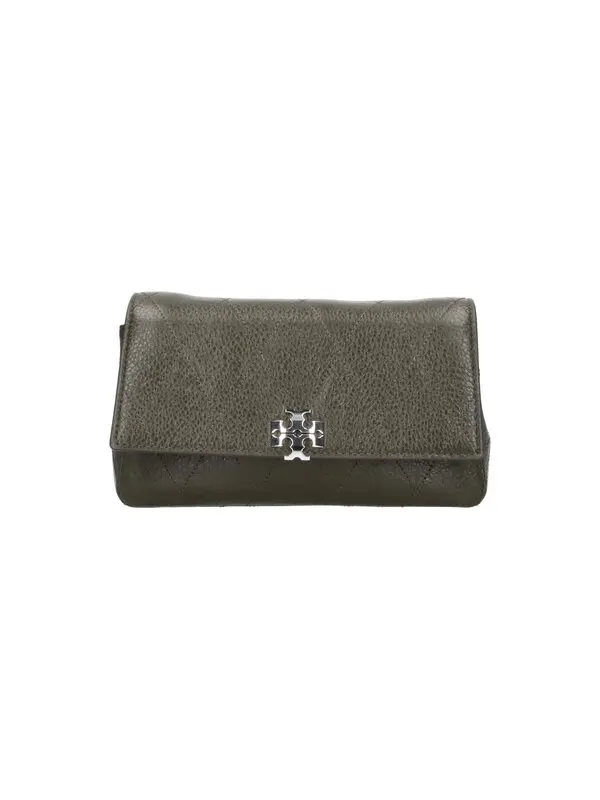 Tory Burch Pebbled Leather Flap Wallet - Brown