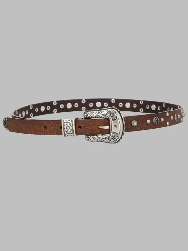 GOLDEN GOOSE Italian Cow Leather Belt For - Brown
