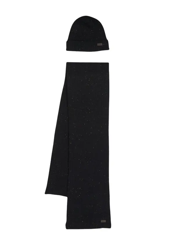 Barbour Wool-blend Knit Scarf - Navy