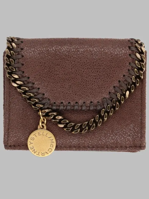 Stella McCartney Designer Polyester Wallet, Made In Italy - Bordeaux